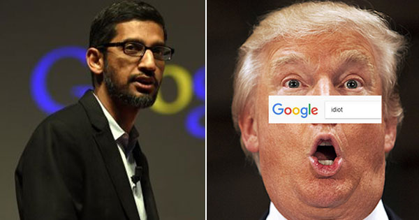 Google's Sundar Pichai explains why searching 'idiot' results in Trump